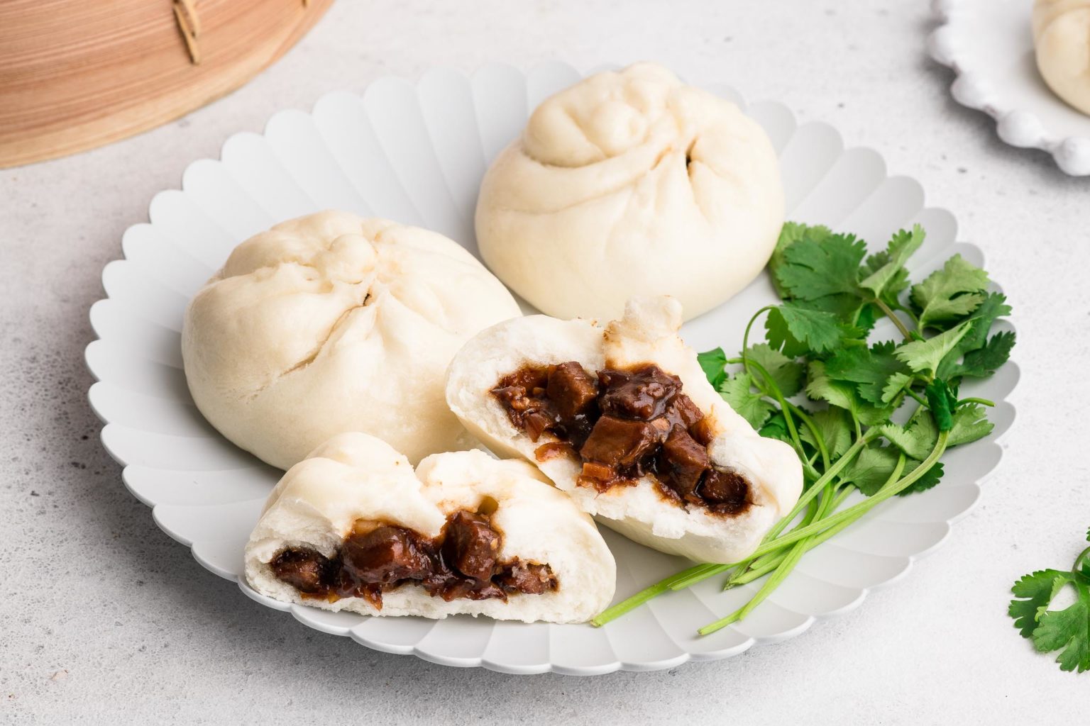 Steamed BBQ Pork Buns (Char Siu Bao) with step-by-step photos