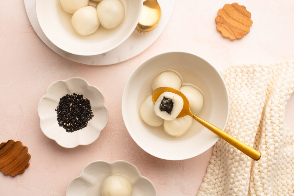 Tang Yuan with Black Sesame (Glutinous Rice Balls) – Eat, Little Bird