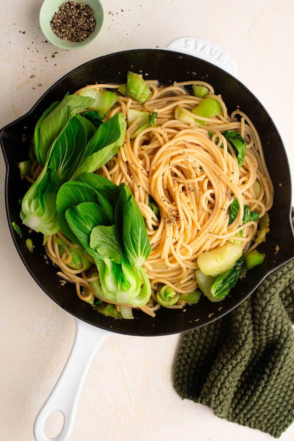 Spaghetti with Bok Choy with step-by-step photos | Eat, Little Bird